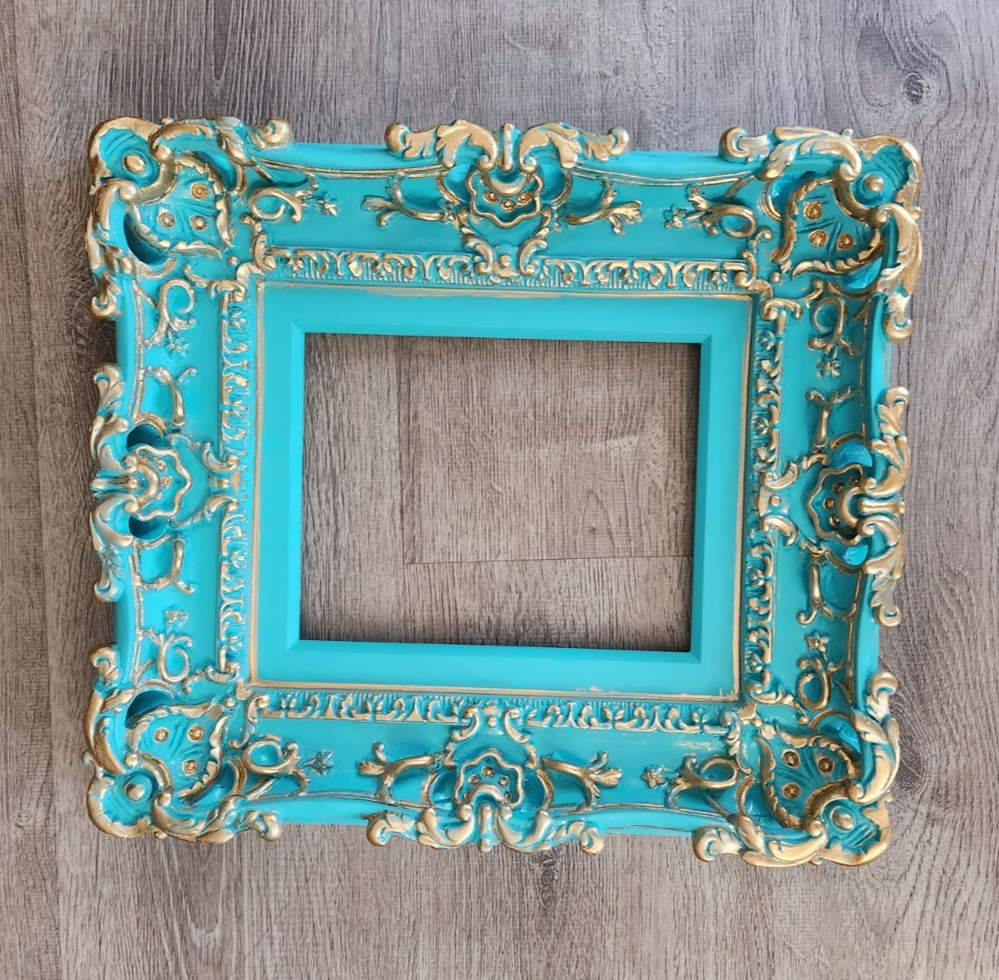8.5x11 Turquoise Picture Frame, Baroque Style, Art Cottage Chic Fancy ...