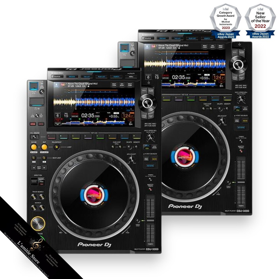 Pair 2x Pioneer CDJ-3000 DJ Player 110-240V Digital Turntable Fast Ship ...