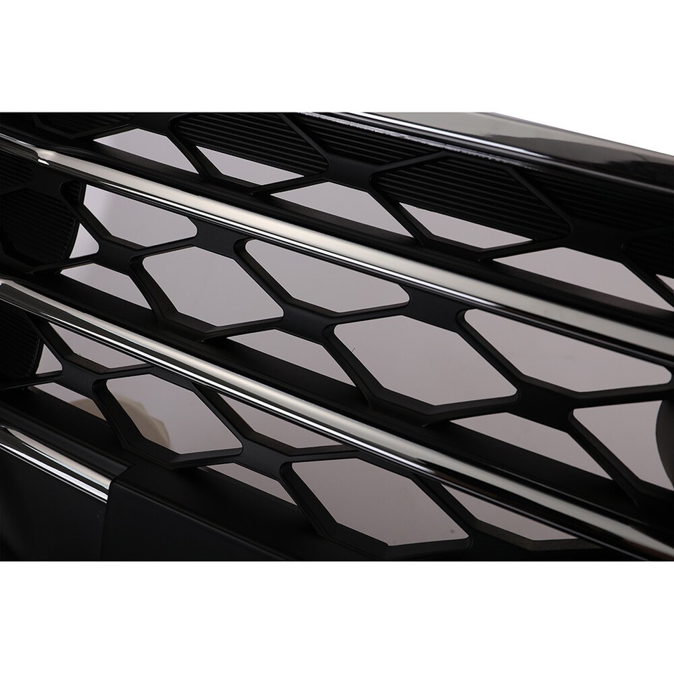 Front Bumper Radiator Grill Plating Chrome Trim & Black Mesh For ...