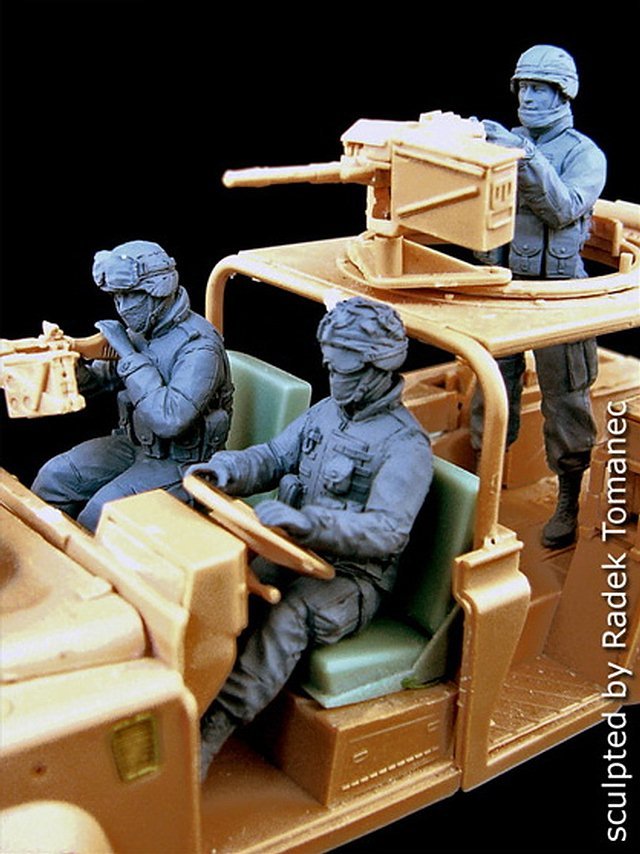 Black Dog 1/35 US Army Ranger Team in RSOV in Afghanistan (3 Figures ...