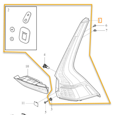 New Genuine Volvo XC60 Left Drivers Side Rear Tail Lamp Light 31656669 ...
