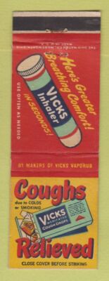Matchbook Cover - Vicks Cough Drops Inhaler | eBay
