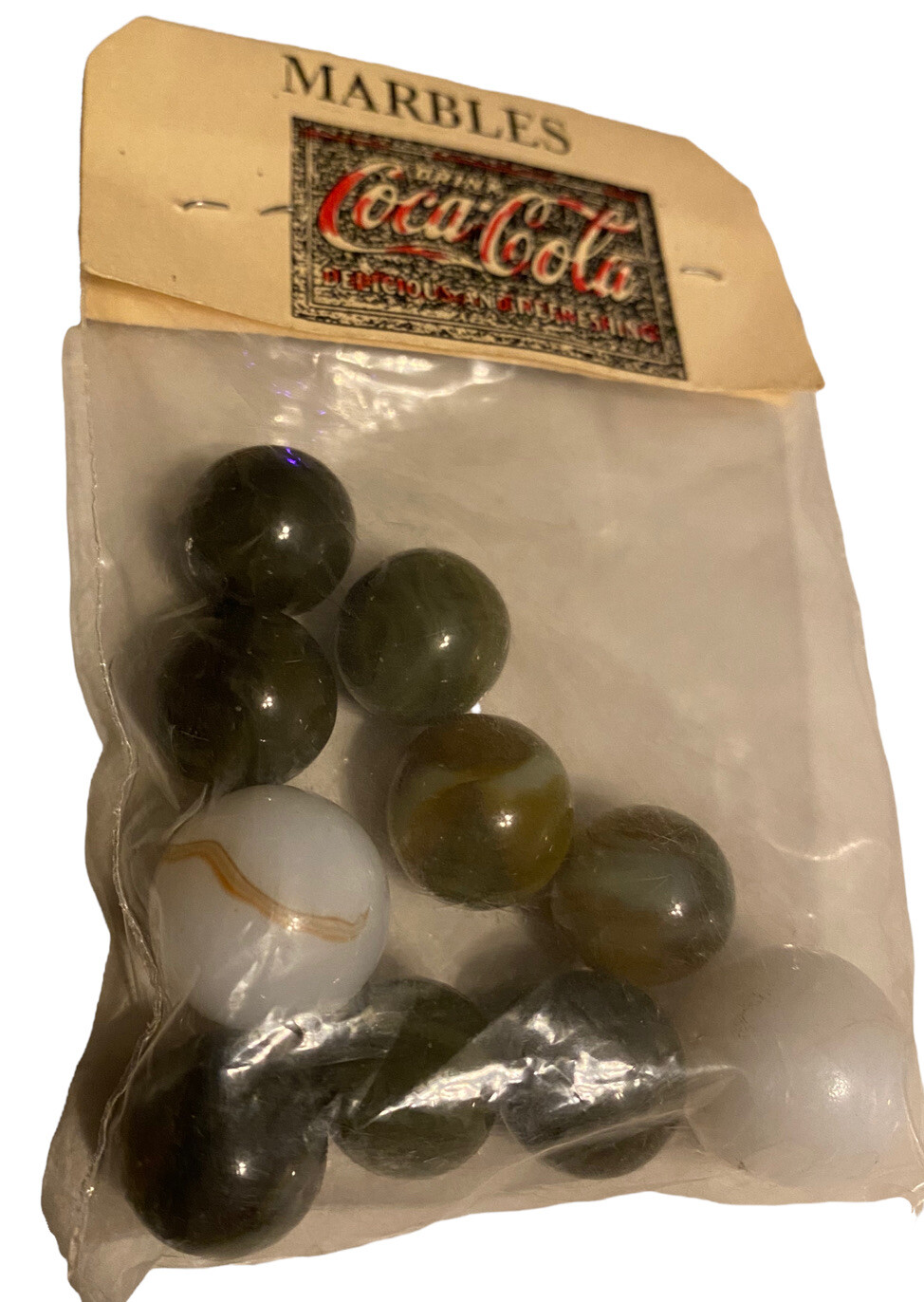 Vintage 1980’s Coca-Cola 10 Marbles Brown/Green Swirl NOS! REPACKAGED ...