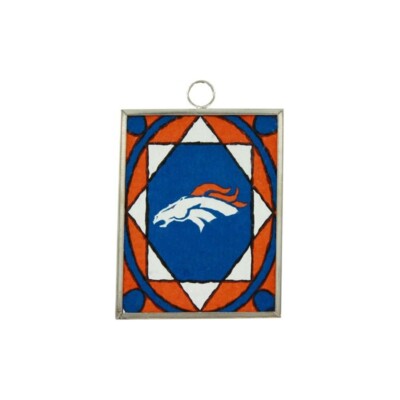 DENVER BRONCOS NFL Stained Glass Ornament Sun Catcher Rare NEW GREAT ...
