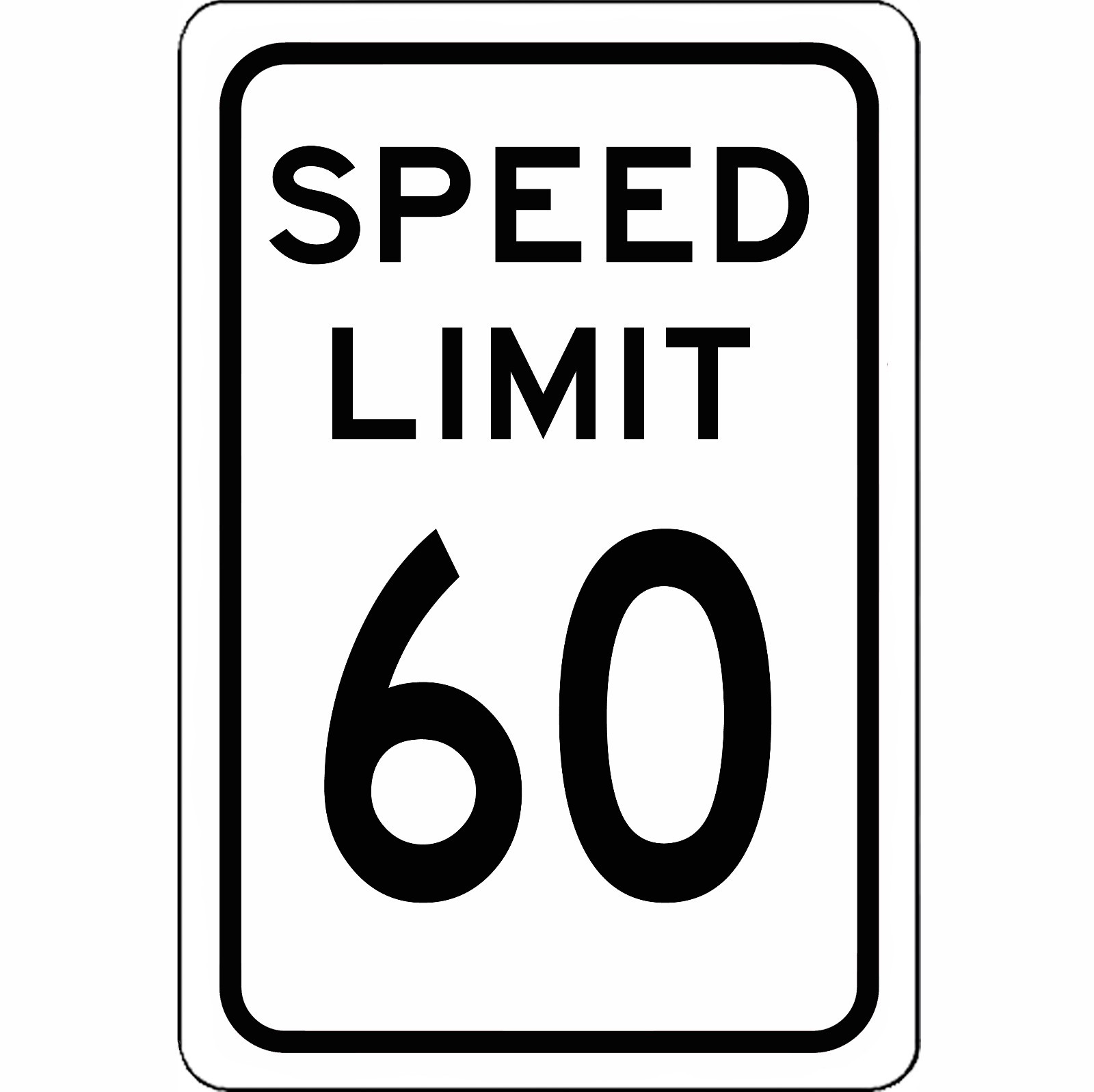 Speed Limit 60 MPH Sign - New 8" x 12" Aluminum Road and Street Sign ...