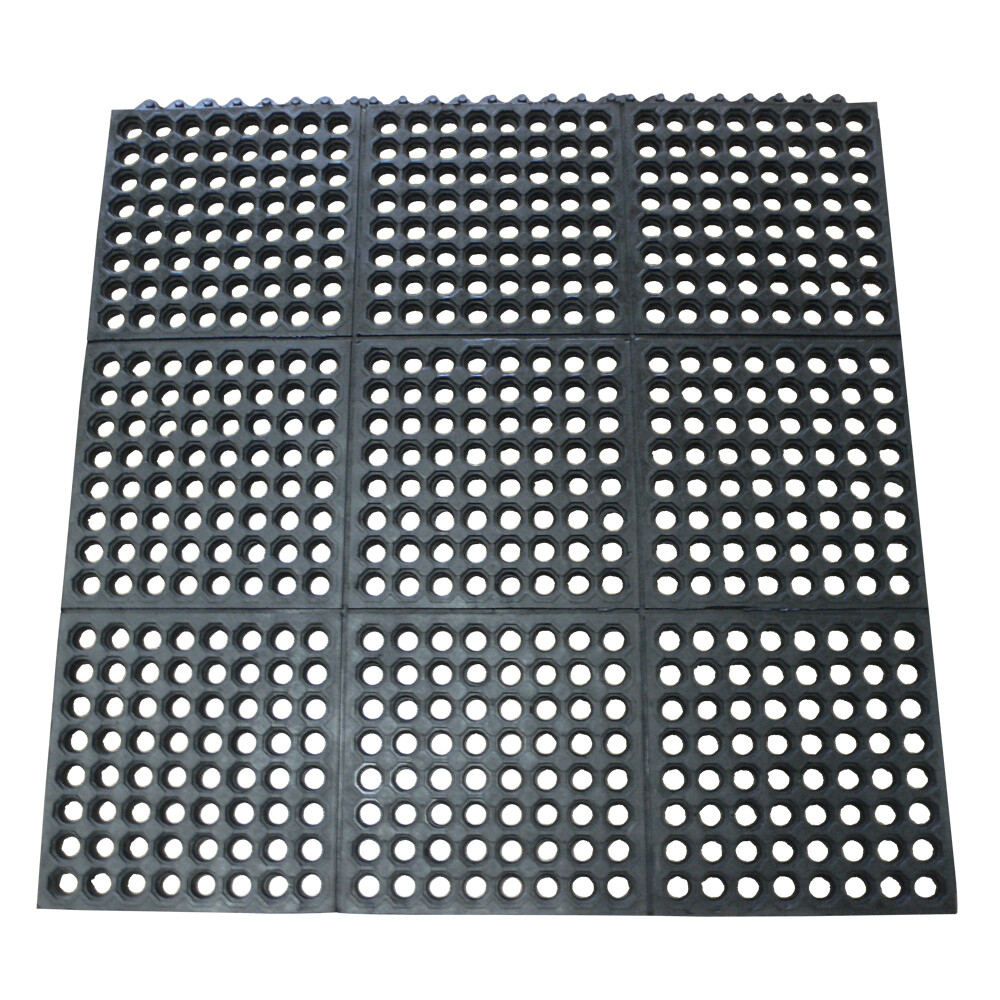 Rubber-Cal "Dura-Chef Commercial Interlock" Anti-Fatigue Rubber Matting ...