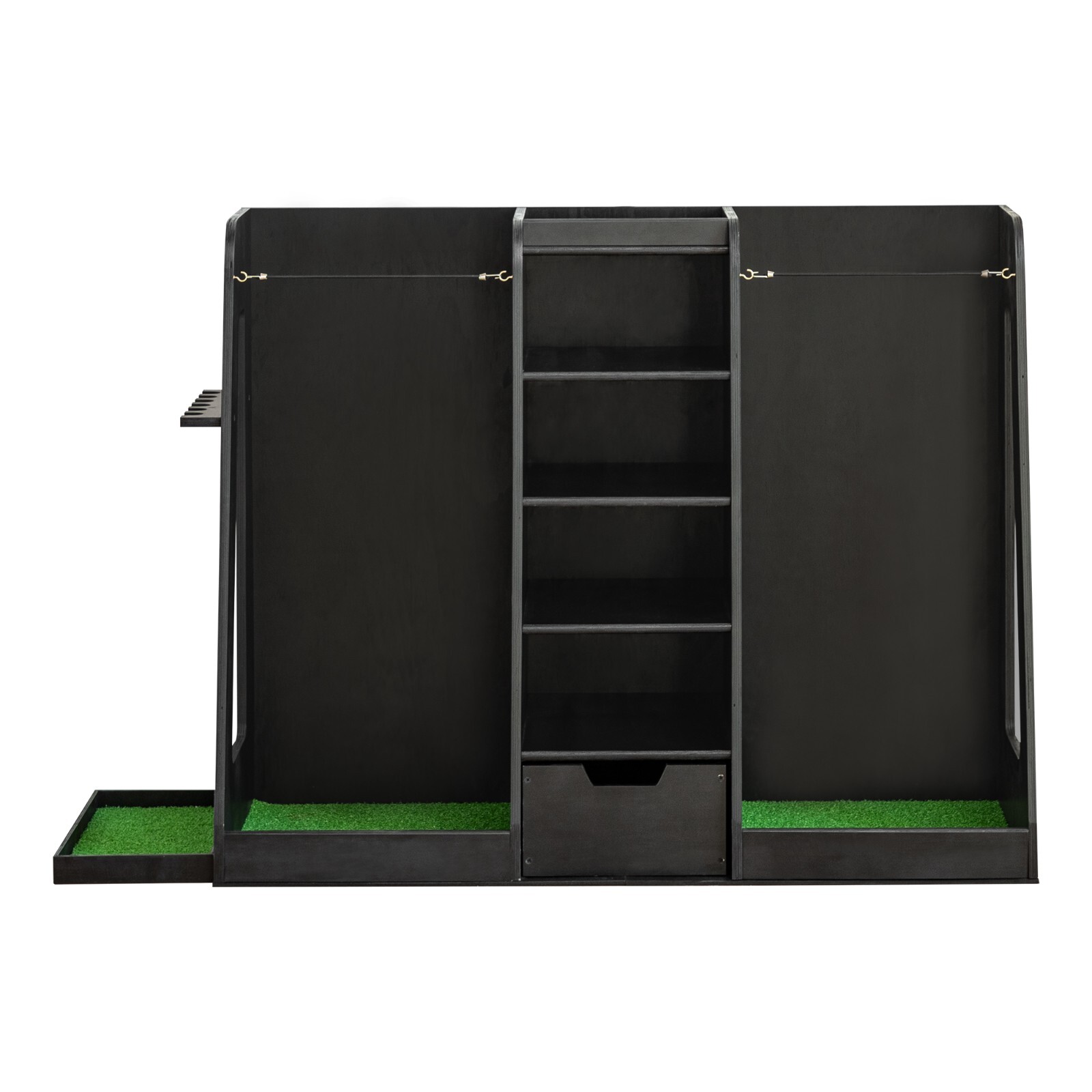 55.5''Lx16''Wx37''H Wooden Golf Bag Organizer Storage Rack Holds 2 Golf ...