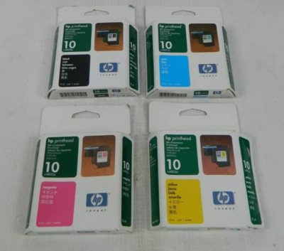 Set of 4 Genuine HP 10 C4800A C4801A C4802A C4803A Printheads NO BOXES ...