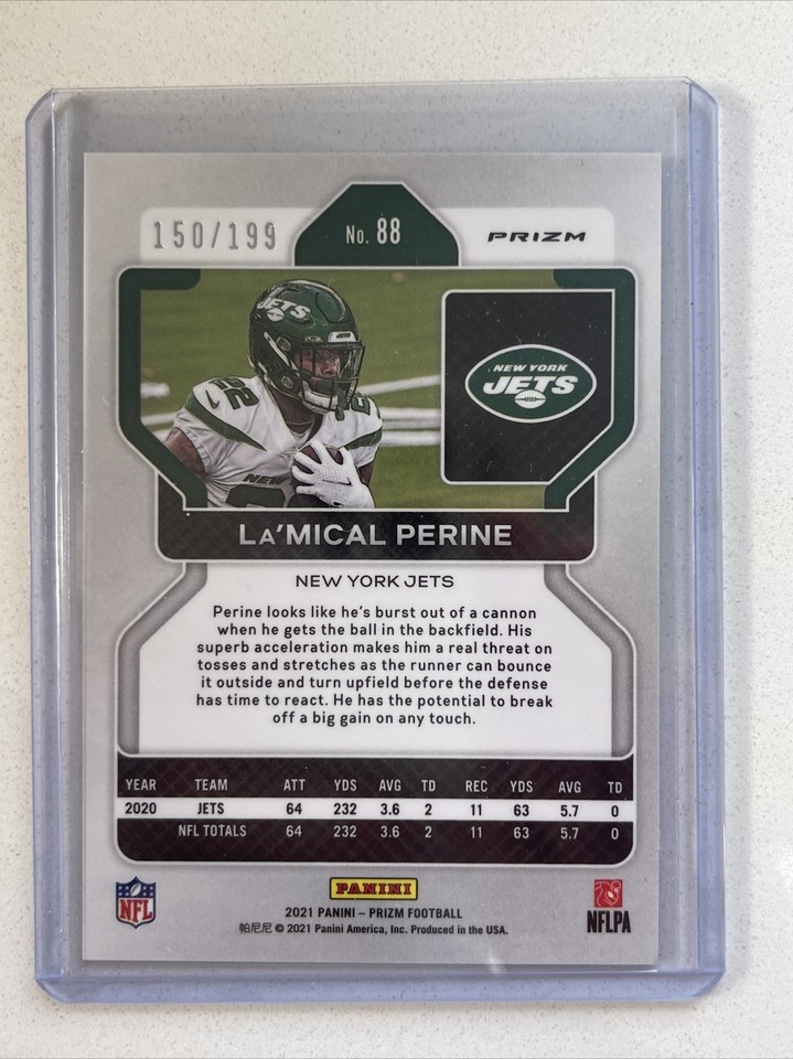 2021 Panini Prizm La’Mical Perine Lamical Perine Blue Wave /199 New ...