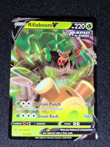 Rillaboom V 022/264 Ultra Rare Holo Pokemon TCG - Fusion Strike | eBay