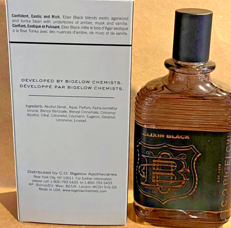 New C.O. BIGELOW BARBER No.1581 ELIXIR BLACK COLOGNE 75 ml/ 2.5 oz ...