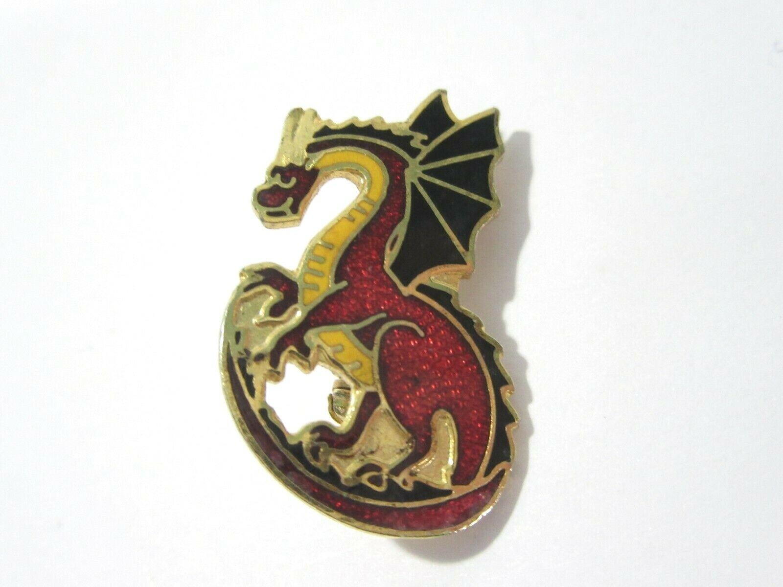 VINTAGE COLORFUL ENAMEL DRAGON PIN CUTE SMALL FIGURAL - Gem