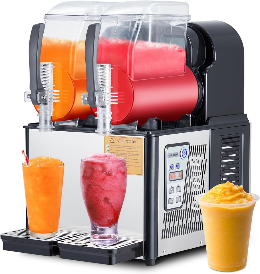 Commercial Slushy Machine Smoothie Maker 4Lx2 Frozen Drink Daiquiri ...
