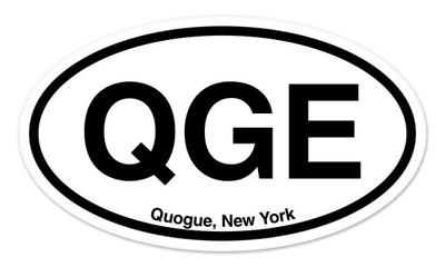 QGE Quogue New York Oval car window bumper sticker decal 5" x 3" | eBay
