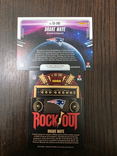 2024 Panini Absolute Drake Maye Star Gazing + Rock Out Rookie Inserts ...