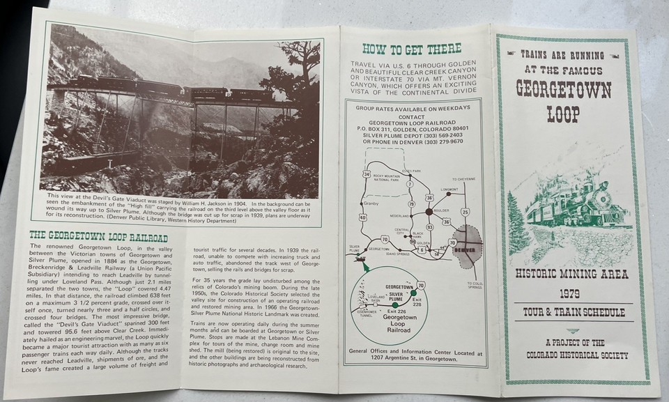 VINTAGE 'Georgetown Loop' Tour & Train Schedule - USA 1979 | eBay