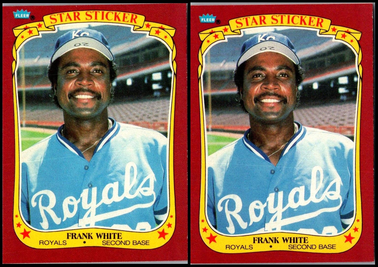 1986 Fleer Star Stickers Frank White (2) Card Lot - EXCLUSIVE OFFER ...