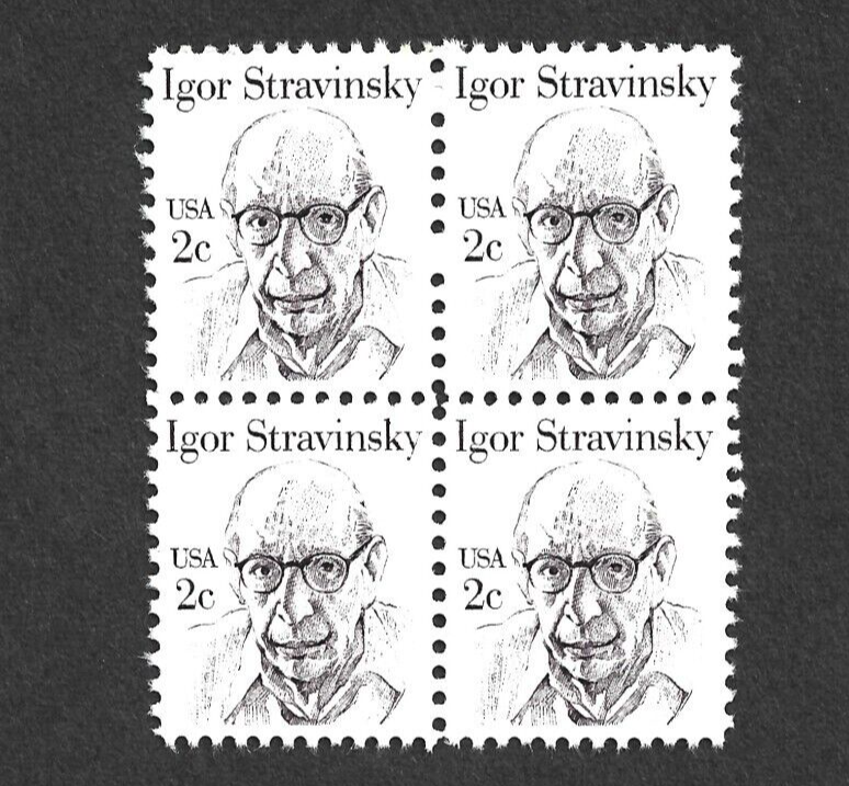 US STAMP 1845 Block 2 CENT Igor Stravinsky MINT NH OG 1982 | eBay
