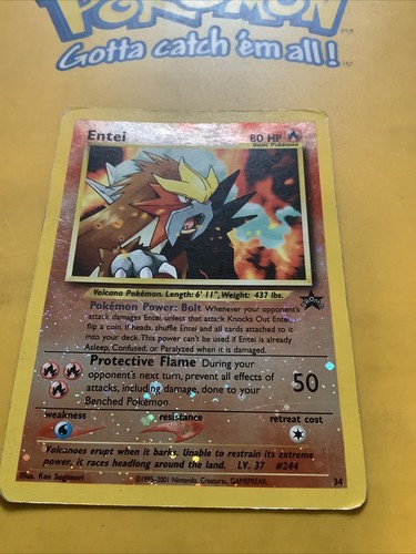 Entei Pokemon Card Reverse Foil holographic Black Star Rare 34 CGC 9 ...