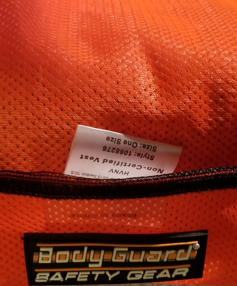 Hunting BODY GUARD Safety Gear Orange Vest One Size Fits Most | eBay