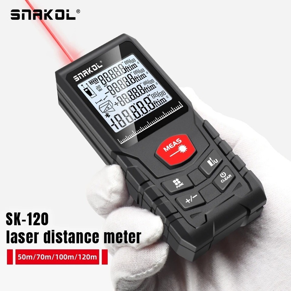 Laser Distance Meter 50M/165ft，Handle Digital IP54 Shockproof Laser ...