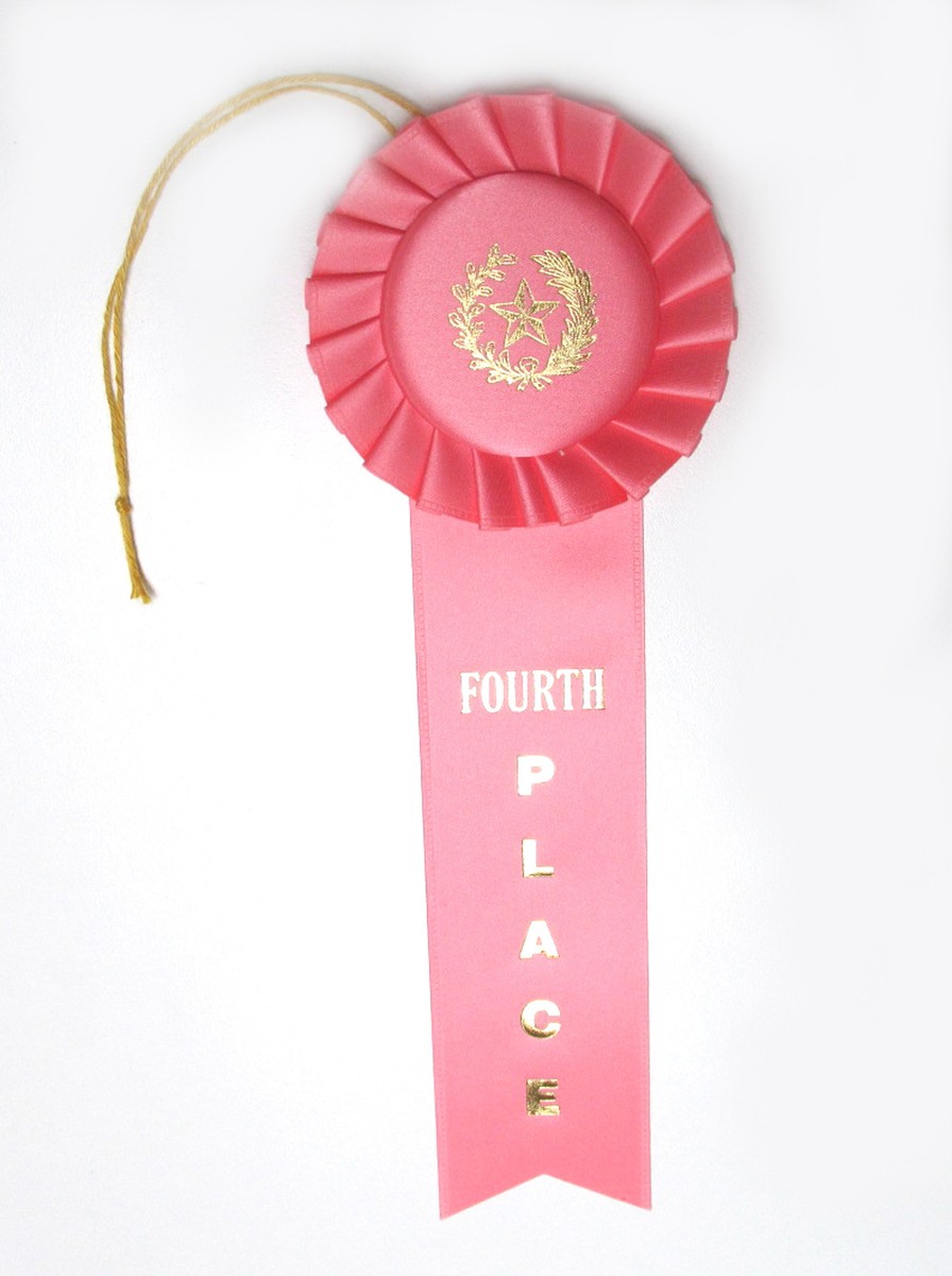 Fourth Place Ribbon 1st First, 2nd, 3rd, 4th, 5th, 6th Place Award