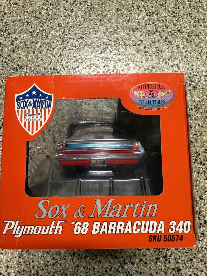 1/18 ERTL SUPERCAR COLLECTIBLES SOX &MARTIN 1968 PLYMOUTH BARRACUDA 340 ...