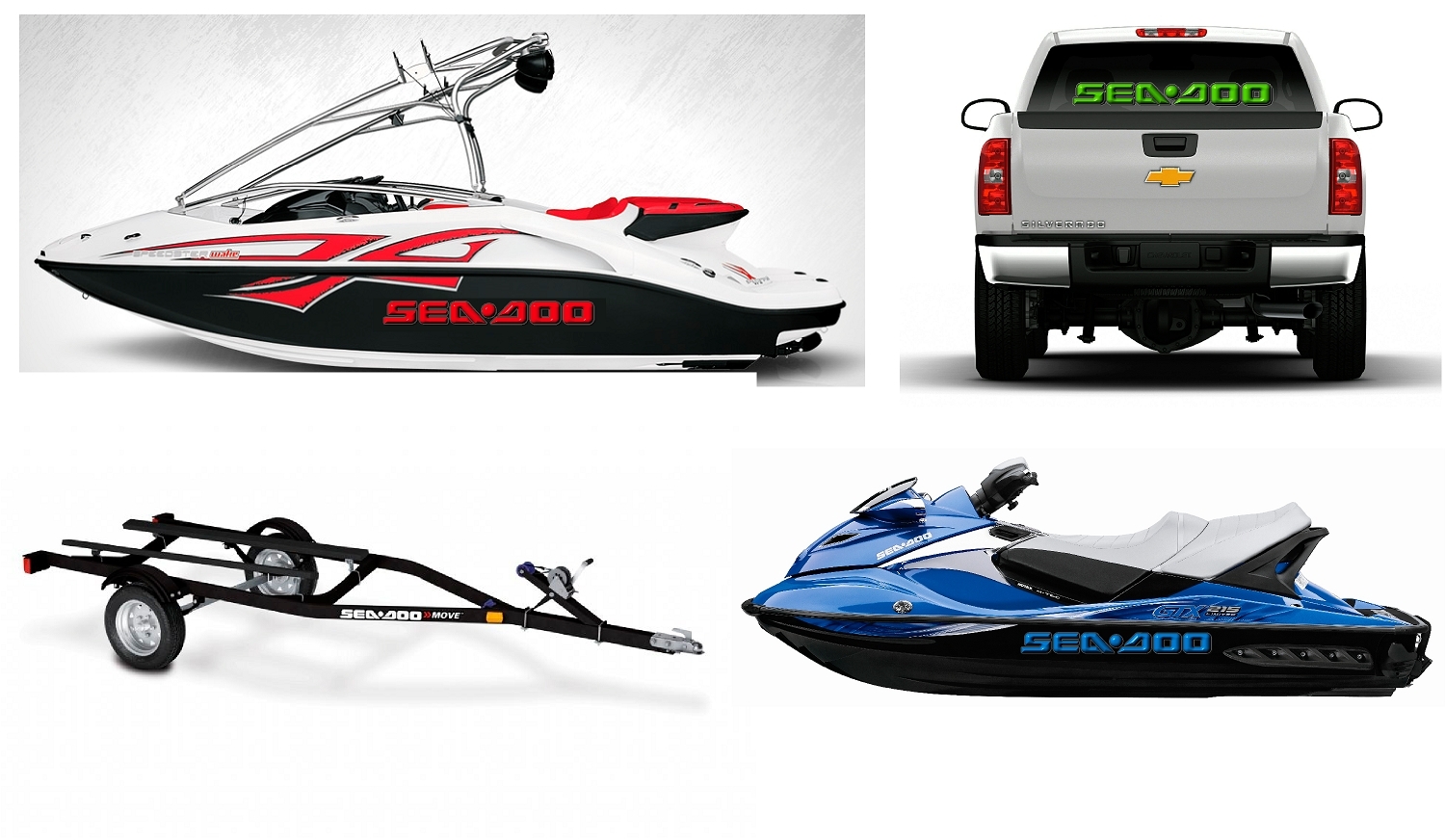 SEA-DOO Logo / YELLOW / 34" Vinyl Personal Watercraft Replacement Bonus ...