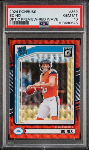 2024 PANINI DONRUSS OPTIC PREVIEW RED WAVE #369 BO NIX RATED ROOKIE RC ...