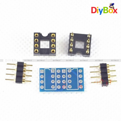 Dual DIP8 to DIP8 Mono Opamp PCB+Pin+Socket For NE5532 OPA2132 OPA627 ...