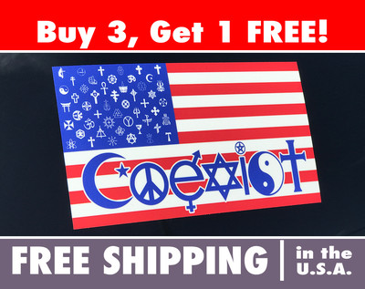 COEXIST Flag Bumper Sticker 4"x7" FREE SHIPPING! | eBay