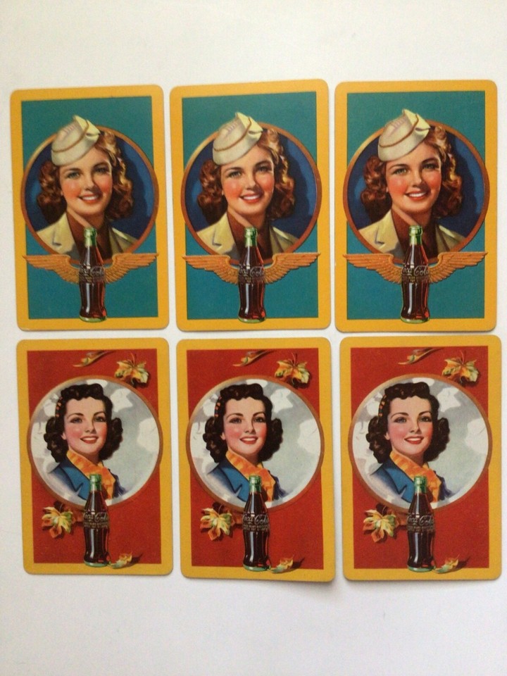 6 Vintage WWII Era Coca Cola Playing Cards c.1940’s | eBay