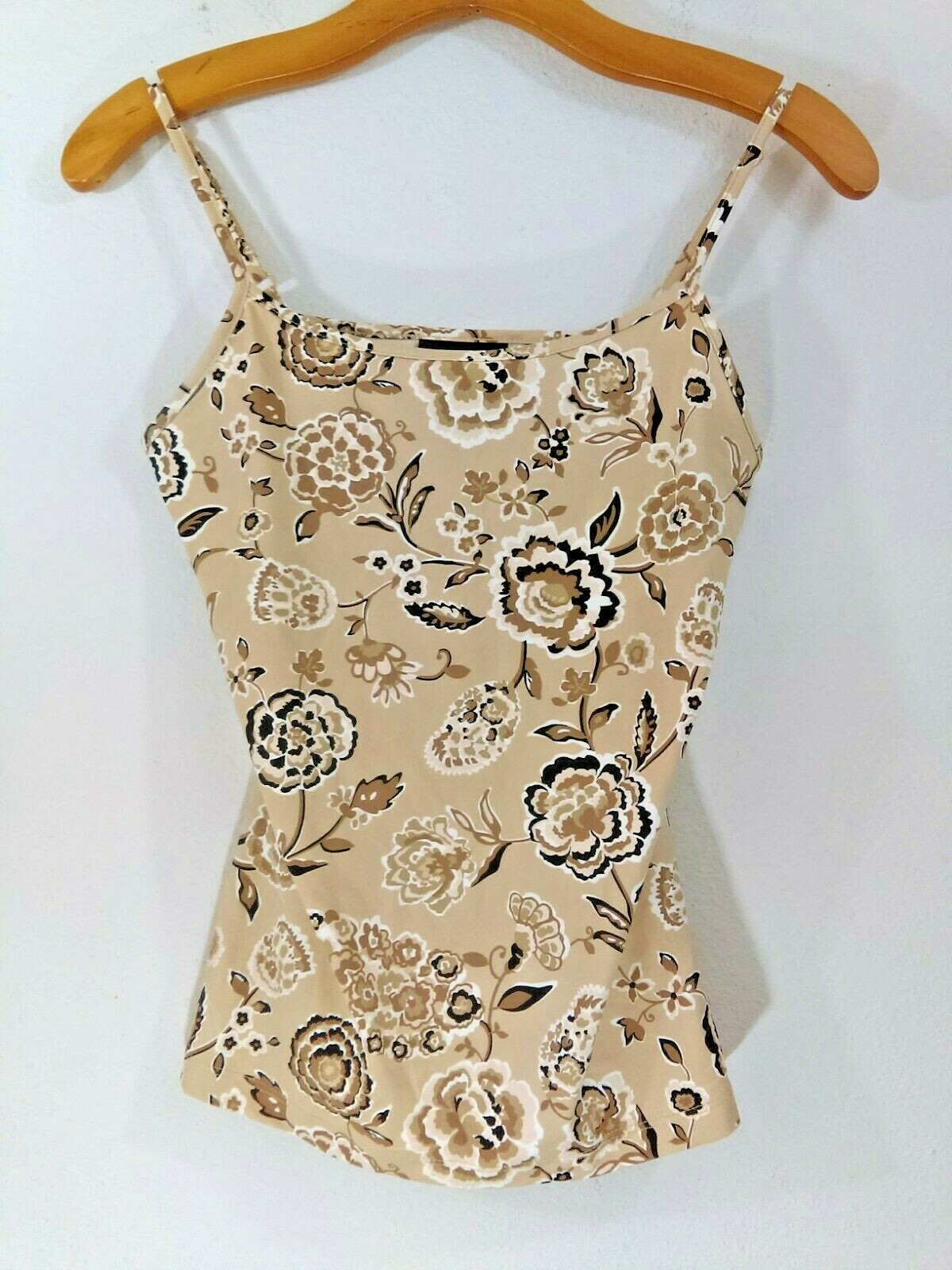 Apostrophe Petite Extra Small Camisole Top Cami Floral Tan Beige Nylon ...
