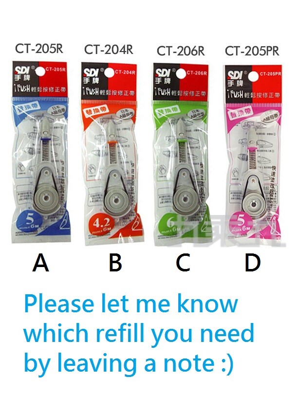 SDI Correction I Push Tapes Retractable Clicker Design White Out Refill ...