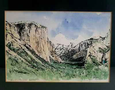 PAT HUNTER Original Signed Art Handcolored Lithograph "TUNNEL VIEW ...