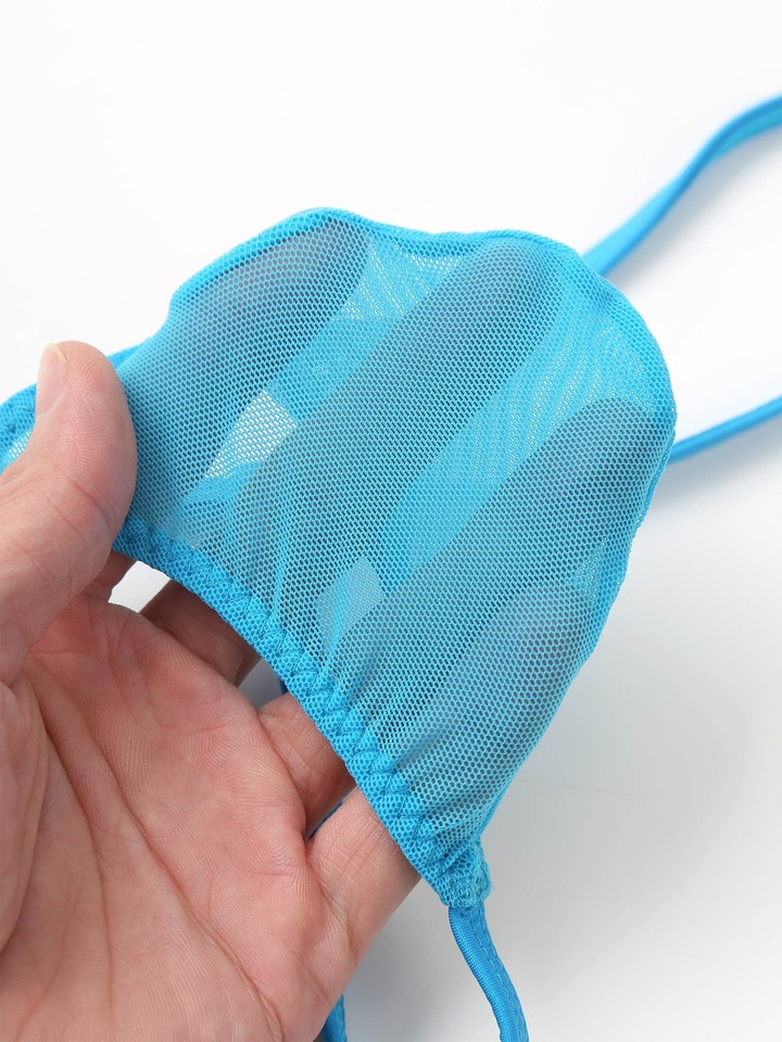 Men's See Through Bulge Pouch T-Back G-string Mesh Sheer Low Rise Micro ...