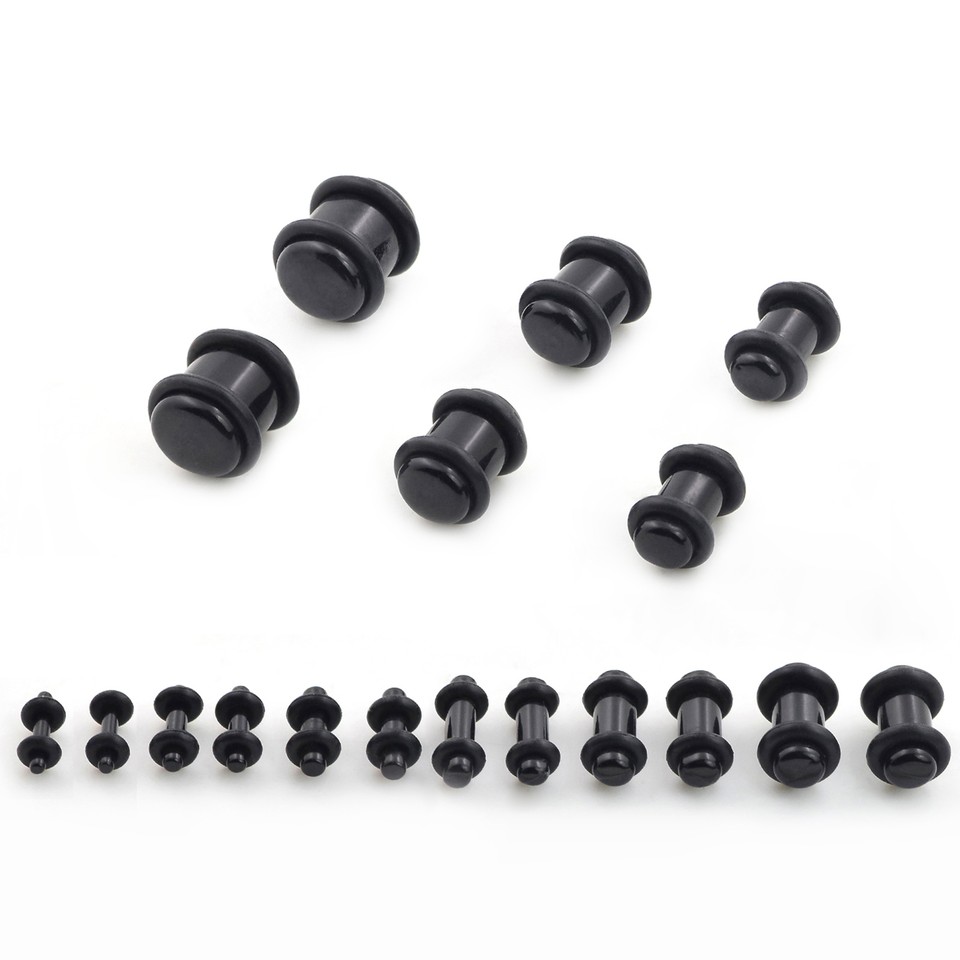 54PCS Acrylic Plugs Spiral Tapers O-Rings Set 14G-00G Ear Gauges ...