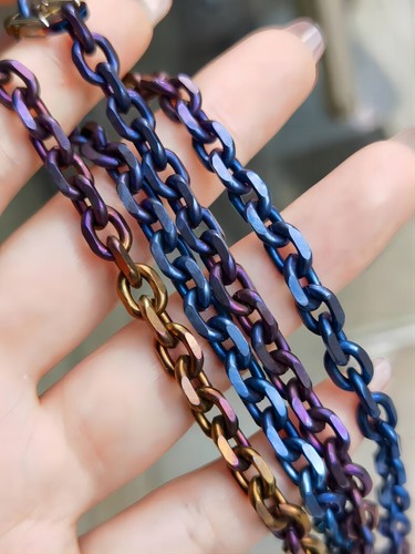 Men Women 7mm Pure Titanium Chain Necklace Durable Skin Friendly ...