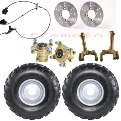 4 Stud Front Steering Spindle Wheel Hub 8'' Tire Disc Rotor for Go Kart ...