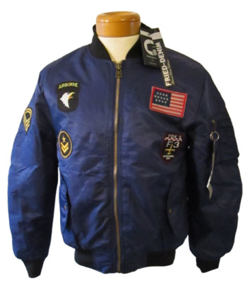 NWT Fried Denim Mens Premium Multi Style Bomber Jacket M Navy | eBay