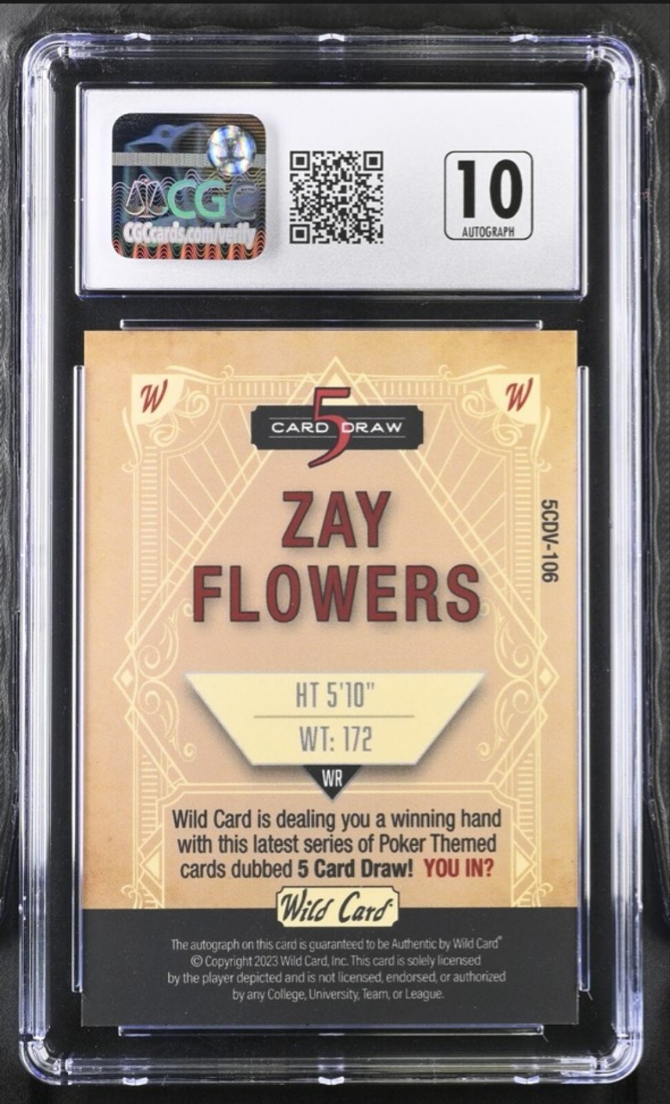 Zay Flowers, 2023 Wild Card 5 Card Draw Vintage Autographs Tan Crystal ...