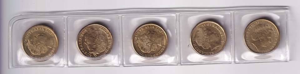 AUSTRALIAN: 2016 $2 OLYMPIC TEAM CIRCULATED COLOURED COIN SET X5 # ...