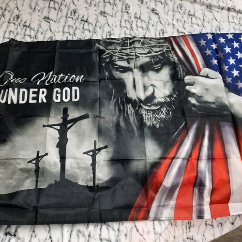 3X5 FT ONE NATION UNDER GOD USA JESUS CHRIST UNITY HUGE FLAG BANNER ...