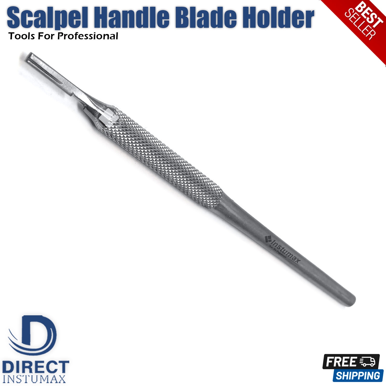 Dental Surgical Scalpel Handle Round Straight blade holder Stainless ...