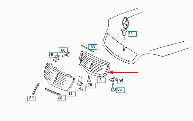 Mercedes-Benz S-class W140 Front Radiator Grille A1408800683 OEM for ...