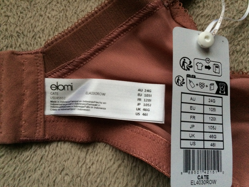 Elomi Cate 46i (G) Rosewood Underwire Full Coverage Banded Bra Style ...