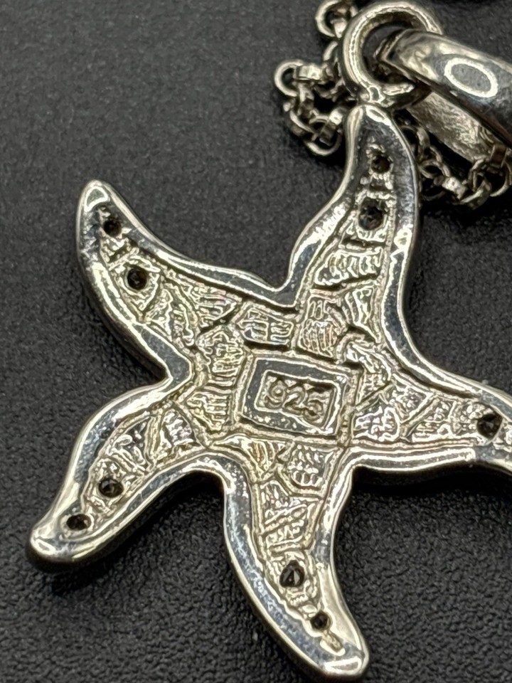 16" Sterling Silver Mother Pearl Starfish Pendant Necklace A6 | eBay