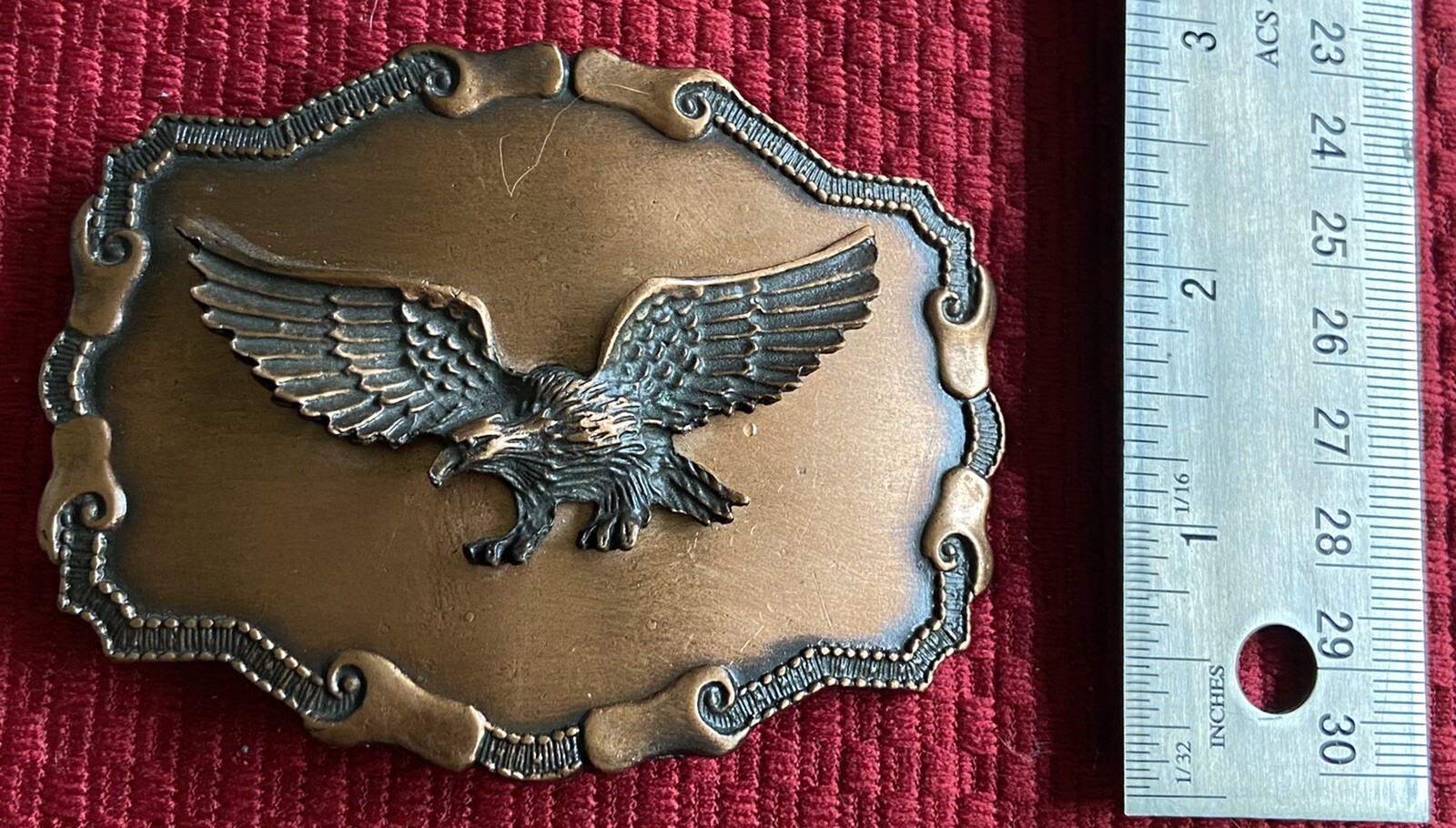 EAGLE HAWK WINGED BIRD RAPTOR VINTAGE BELT BUCKLE PAT… - Gem