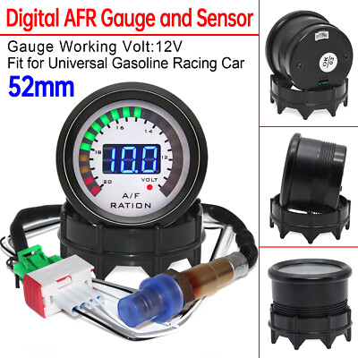2" 52mm LED Digital Racing Air Fuel Ratio Gauge+Narrowband O2 Oxygen ...
