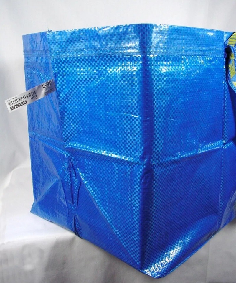 IKEA LARGE BLUE BAG Shopping Grocery Laundry Storage Tote Bags Strong ...